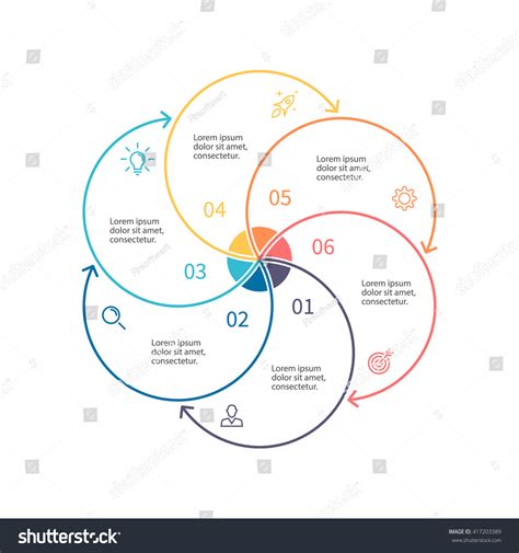 Outline Circular Infographic Minimalistic Diagram Chart เวกเตอร์สต็อก ปลอดค่าลิขสิทธิ์