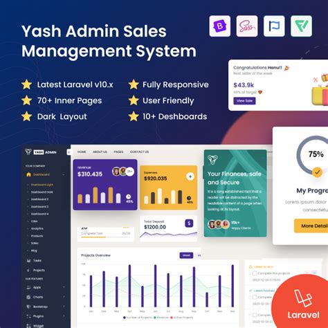 Yashadmin Sales Management System Laravel Dashboard Thememag