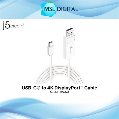 J5 Create USB Type C To 4K Displayport Cable JCA141 MSL Digital Online Store