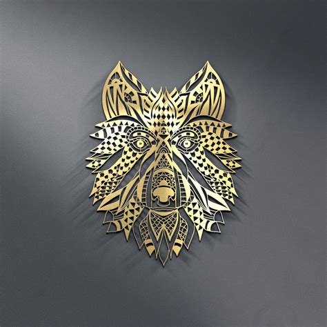 Millwood Pines Abstract Style Wolf Metal Wall Art Decor For Living Room And Office T Wayfair