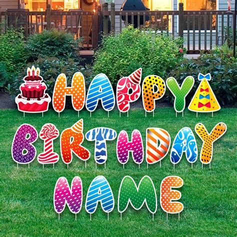 Happy Birthday Yard Sign Letters Etsy