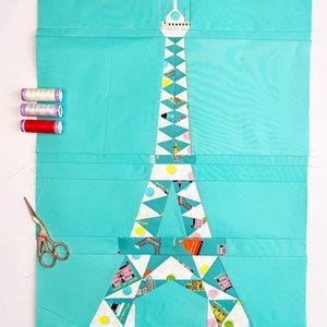 Eiffel Tower Quilt Block Pattern PDF Instant Download La Tour Eiffel Quilt Pattern Foundation