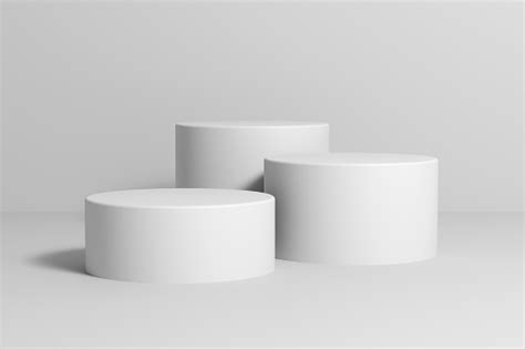 빈 연단 또는 흰색 배경에 받침대 디스플레이 실린더 스탠드 개념 빈 제품 선반 서 배경 3d 디자인에 대한 스톡 사진 및 기타