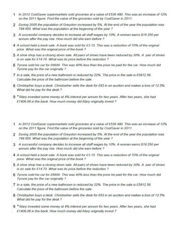 Edexcel Gcse Foundation Unit 14 Multiplicative Reasoning Teaching Resources