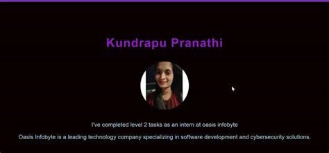 Kundrapu Pranathi On Linkedin Webdevelopment Oasisinfobyte Internship