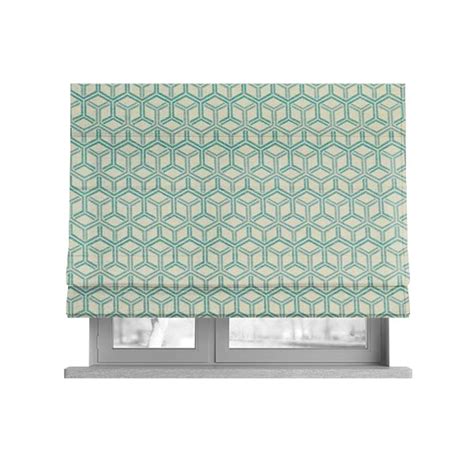 Zenith Collection In Smooth Chenille Finish Teal Green Colour 3d Cube
