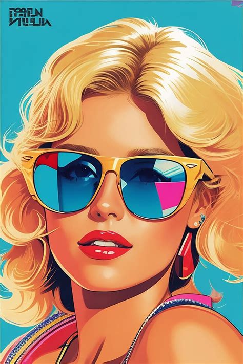 Premium Ai Image 1980s Pop Art Illustration Of A Blonde Female Singer