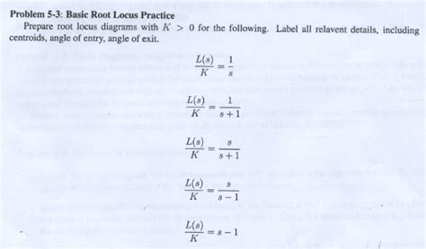 Solved Problem Basic Root Locus Practice Prepare Root Chegg
