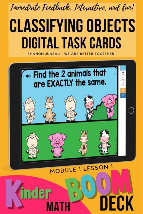 Matching Identical Pictures Classifying Objects Kindergarten Math Boom Cards Elementary