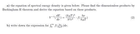 Problem 2 Spectral Energy Density Of Blackbody