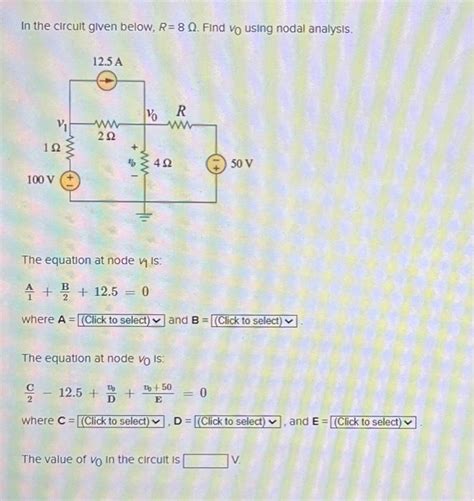 In The Circult Given Below R8Ω Find V0 Using Nodal