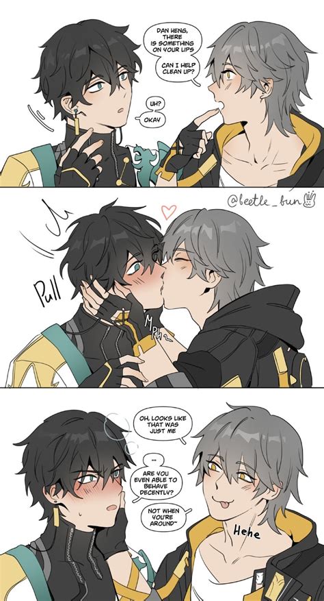 Trailblazer Dan Heng And Caelus Honkai And 1 More Drawn By Beetle