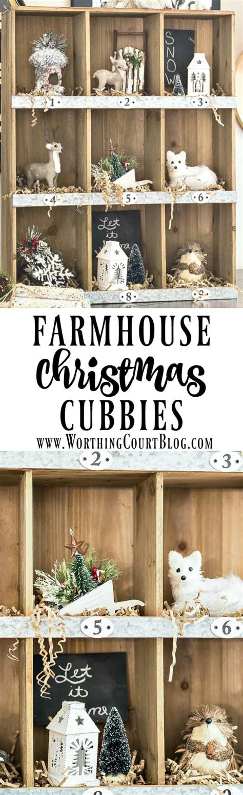 Rustic Farmhouse Style Christmas Cubbie Organizer Worthing Court