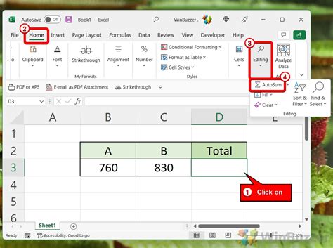 How To Add On Excel With The Sum Formula Autosum Or The Plus Sign