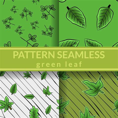 Vector Seamless Pattern Leaf Sugar Fresh Vector Illustration Green Abstract Tecture Line