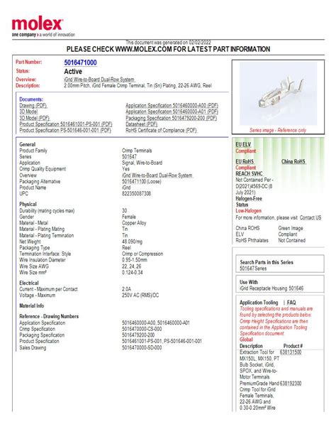 Molex Igrid Connectors Datasheets Mouser