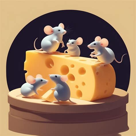 Premium Ai Image Cheese Being Eaten By Small Tiny