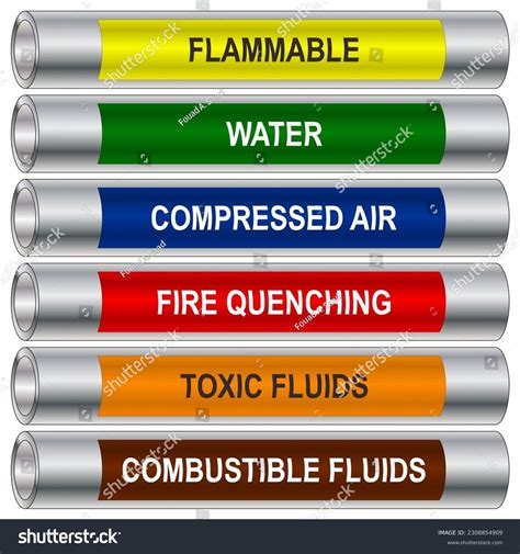 Pipe Marking Standards Pipe Color Codes Stock Vector Royalty Free 2308854909 Shutterstock