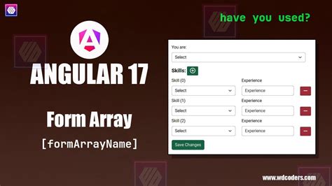 Angular Form Array Angular Angular17 Wdcoders Youtube