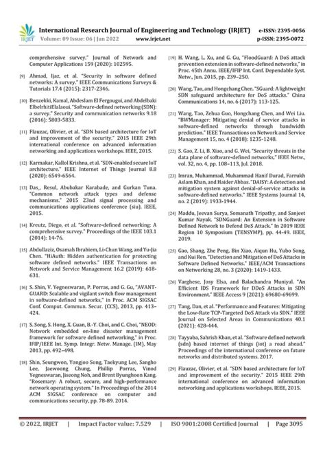 Denial Of Service Attacks In Software Defined Networking A Survey Pdf