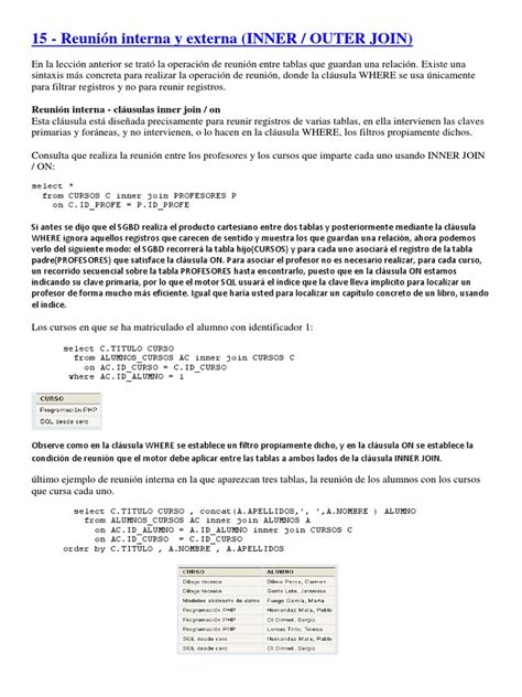 Inner Join Pdf Sql Bases De Datos