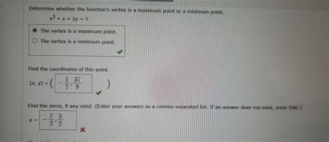 Solved Determine Whether The Function S Vertex Is A Maximum Chegg Com