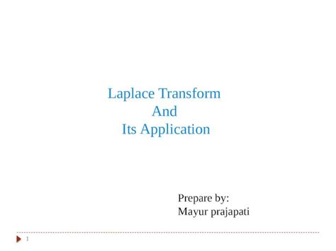 Pptx Laplace Transform And Its Application Dokumen Tips