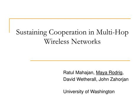 Ppt Sustaining Cooperation In Multi Hop Wireless Networks Powerpoint Presentation Id 3218955