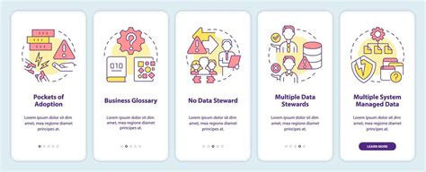 premium vector data governance problem onboarding mobile app screen