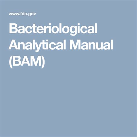 Bacteriological Analytical Manual Bam For Microbiological Analysis