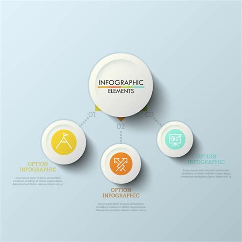 Premium Vector Workflow Chart With 3 Options Main Round Element