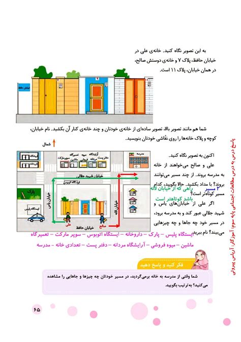 گام به گام درس بیستم کتاب مطالعات اجتماعی سوم دبستان درس خانه ی شما کجاست؟
