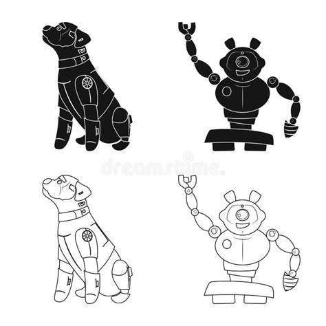 Isolated Object Of Robot And Factory Symbol Set Of Robot And Space Stock Symbol For Web Stock