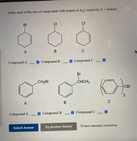 Solved Order Each Of The Sets Of Compounds With Respect To