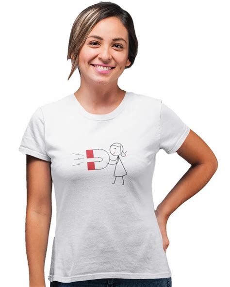 Magnet Couple White Color T Shirt T Shirts For Couples कपल टी शर्ट्स Thatchimp Haldwani