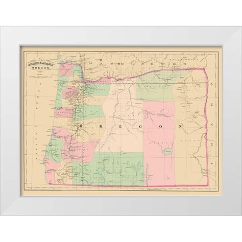 Asher 18x14 White Modern Wood Framed Museum Art Print Titled Oregon