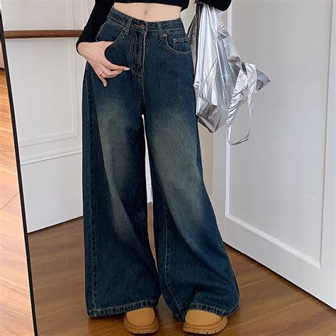 1990모어 캐주얼 워싱 A라인 와이드 데님 팬츠 2j112434