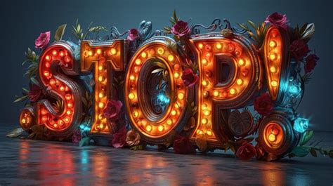 Premium Ai Image Forming The Word Stop