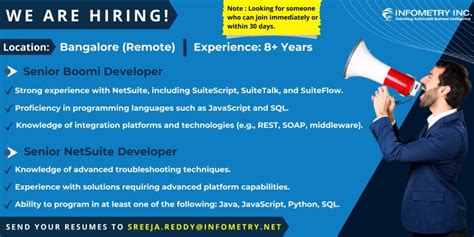 Infometry Inc On Linkedin Hiring Boomideveloper Integrationdeveloper Seniordeveloper
