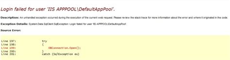Login Failed For User ‘iis Apppool Defaultapppool Shiefuzzaman