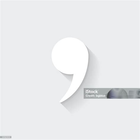 쉼표 기호입니다 빈 배경에 긴 그림자아이콘 플랫 디자인 쉼표에 대한 스톡 벡터 아트 및 기타 이미지 쉼표 아이콘 3차원 형태 Istock