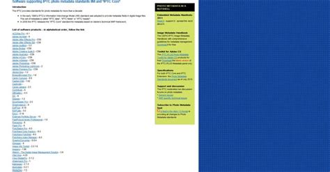 Which Software Support Iptc Sitephotometadatasoftwarelist Software