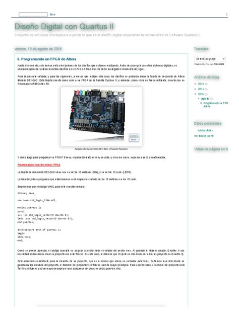 diseño fpga con quartus ii pdf arreglos de compuertas lógicas