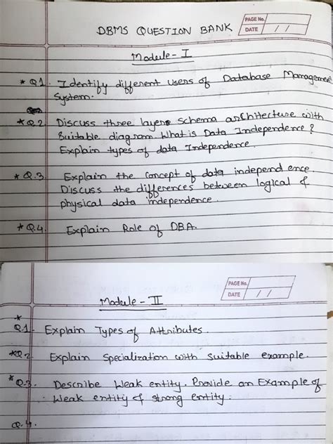 Dbms Module Wise Questions Asked In Previous Qp Pdf Data Software