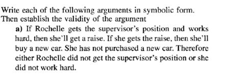 Solved Write Each Of The Following Arguments In Symbolic