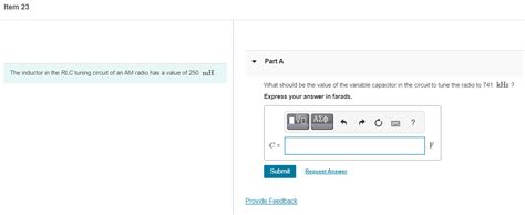 Solved The Inductor In The Rlc Tuning Circuit Of An Am Radio