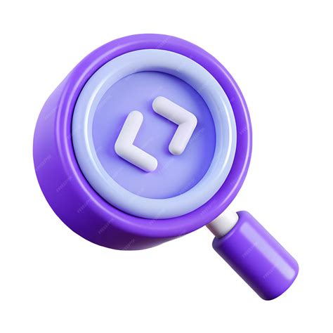 Code Brackets 3d Icon Programming Search Magnifying Glass Code Development Icon Premium Ai