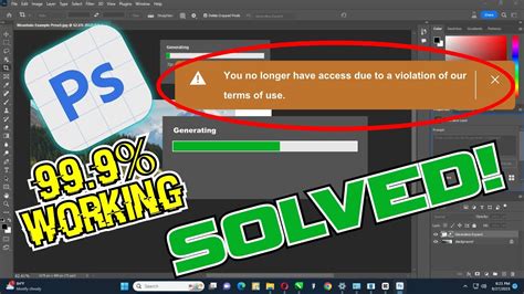 Fix Photoshop Beta 2024 You No Longer Have Access Due To A Violation Of Our Terms Of Use