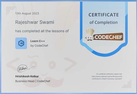 Rajeshwar Swami On Linkedin Cplusplus Certification Programmingjourney Softwaredevelopment
