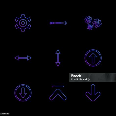 기어 설정 렌치 화살표 방향 왼쪽 오른쪽 포인터 Eps 아이콘 설정된 벡터 0명에 대한 스톡 벡터 아트 및 기타 이미지 0명